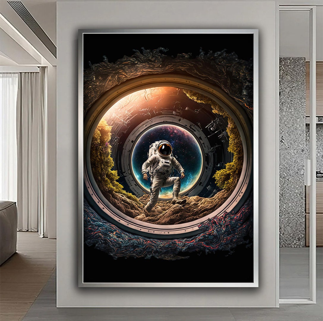 Astronaut Wall Decor, Astronaut Painting, Astronaut Canvas, Astronaut ...