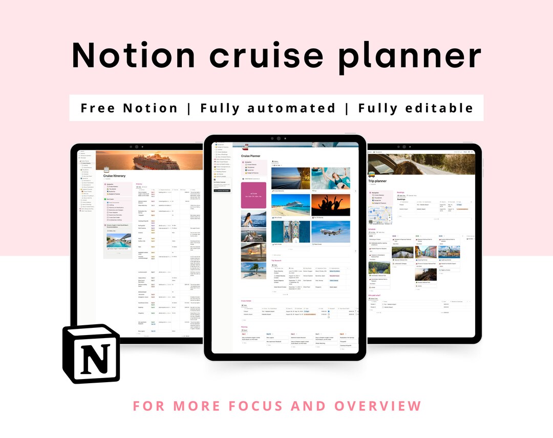 Notion Cruise Planner | Notion Templates Travel Planner | Notion ...