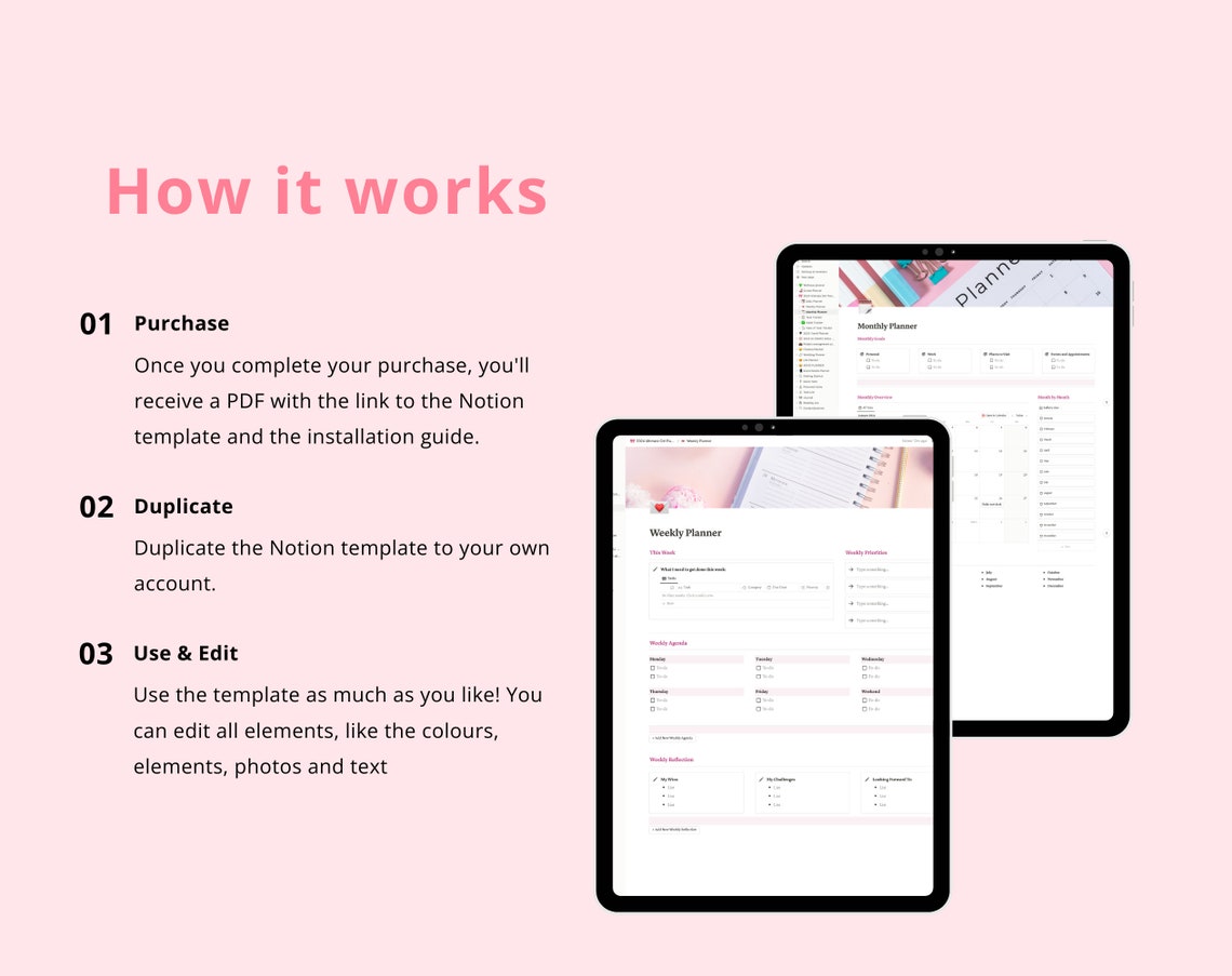 Notion 2024 Life Planner All in One Notion Template That Girl Planner Notion Dashboard, Focus ...