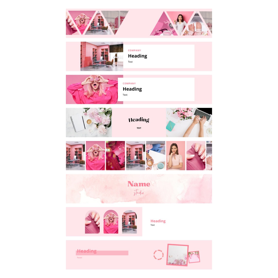 20 Notion Banner Templates | Pink Editable Canva Banner Mockup ...