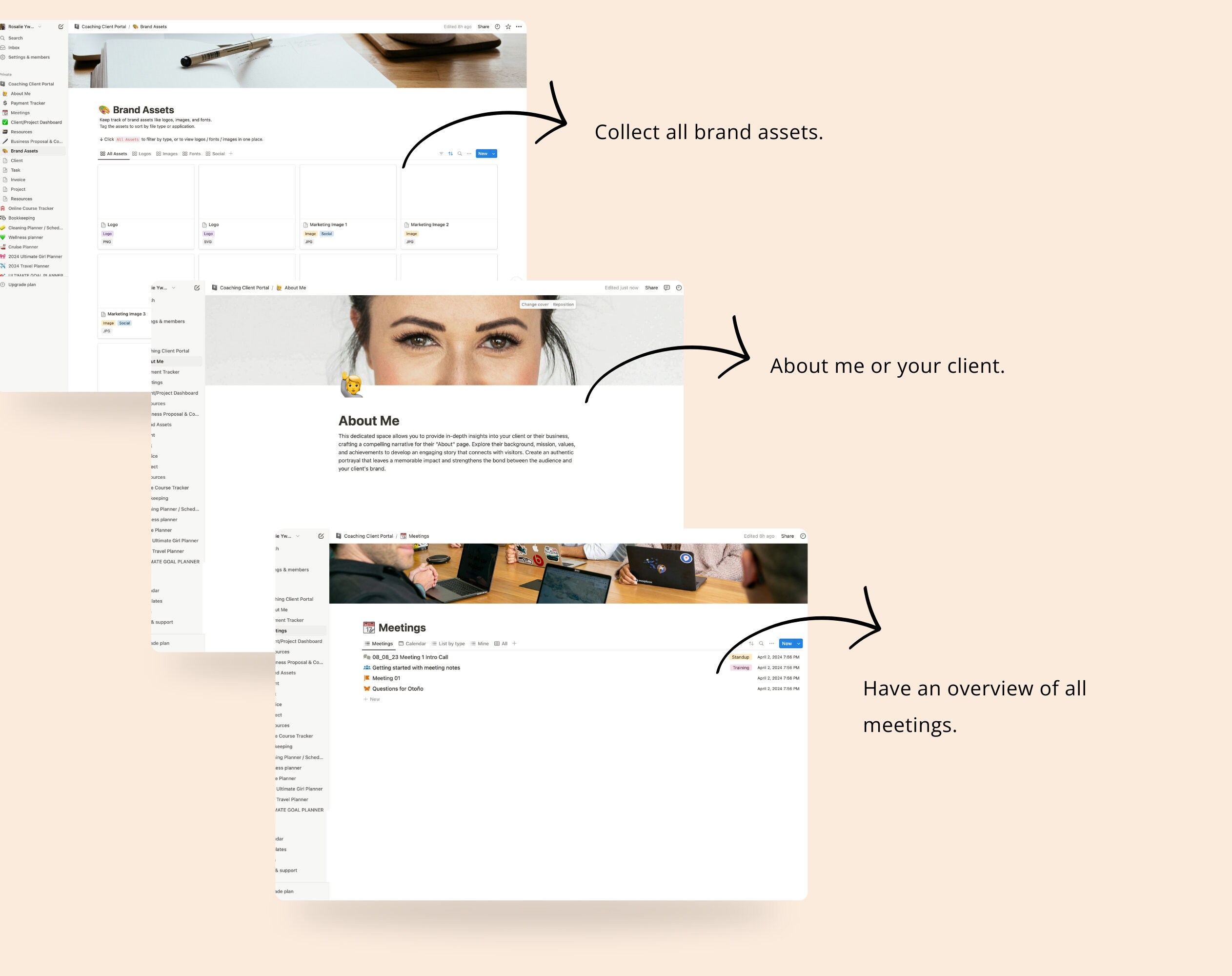 Notion Coaching Client Portal | All in One Notion Template to Manage Your Coach Business, Make a ...
