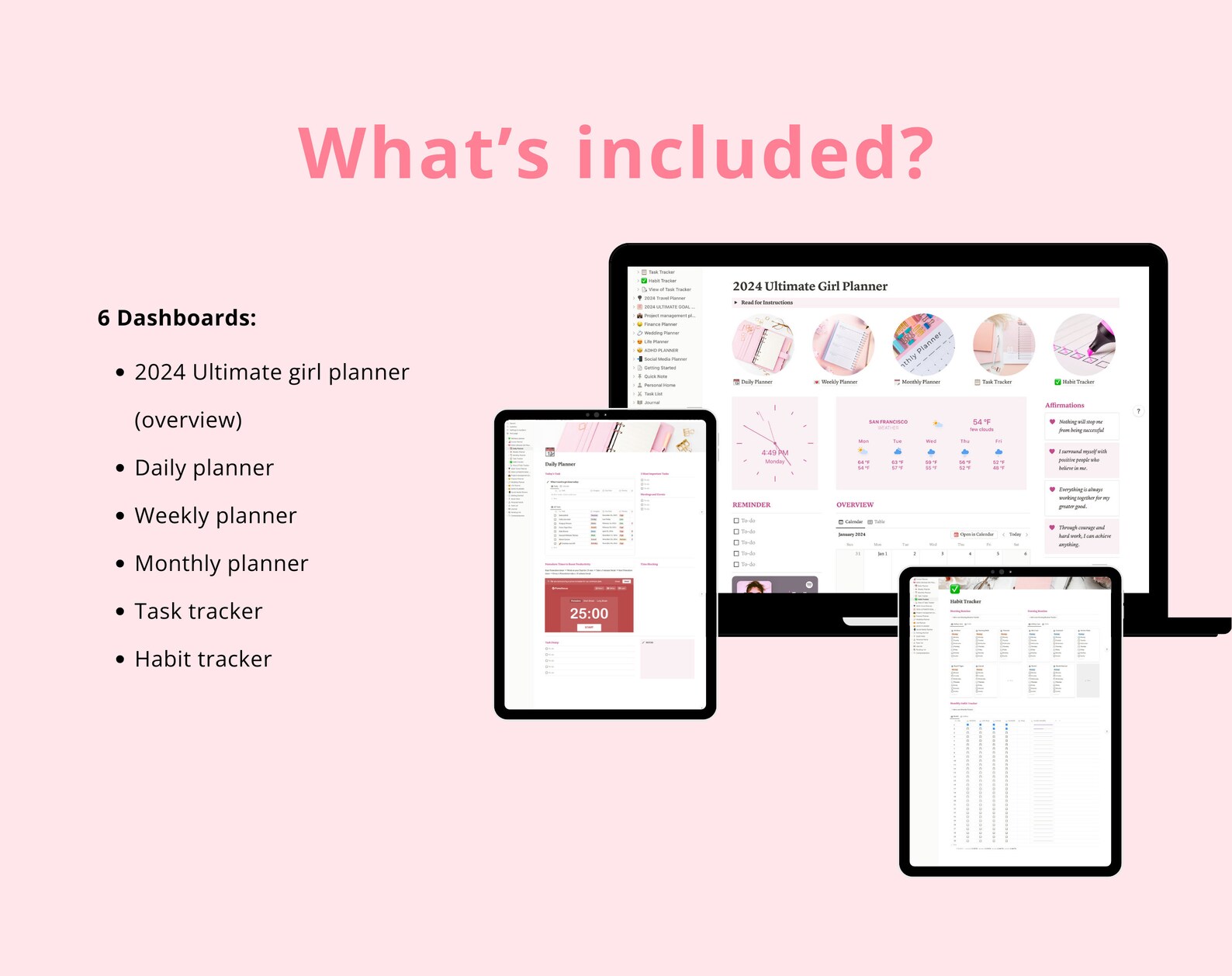 Notion 2024 Life Planner | All in One Notion Template That Girl Planner | Notion Dashboard ...
