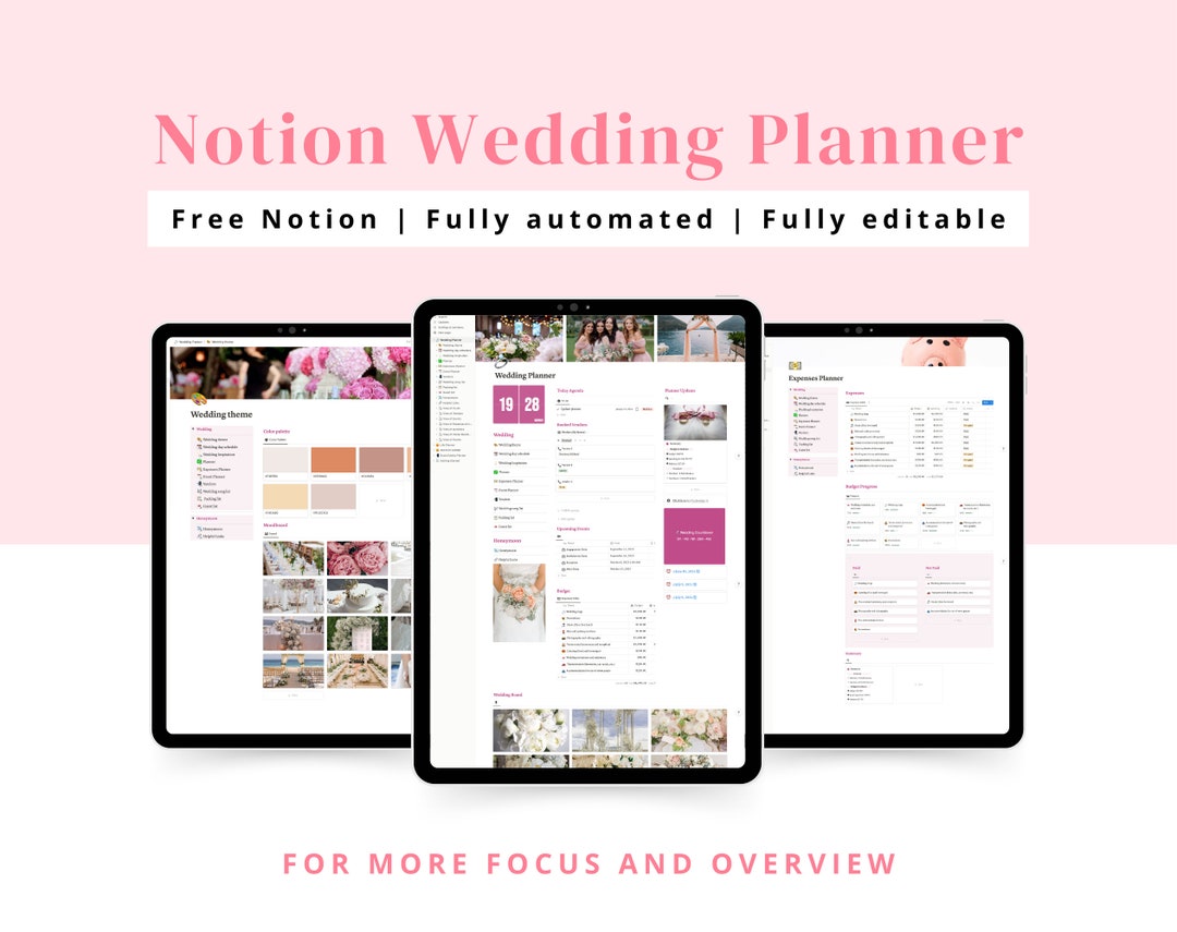 Notion Wedding Planner | All in One Notion Templates Wedding Checklist ...