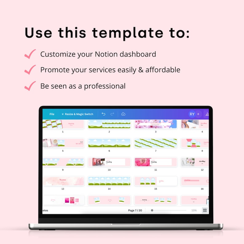 20 Notion Banner Templates | Pink Editable Canva Banner Mockup ...
