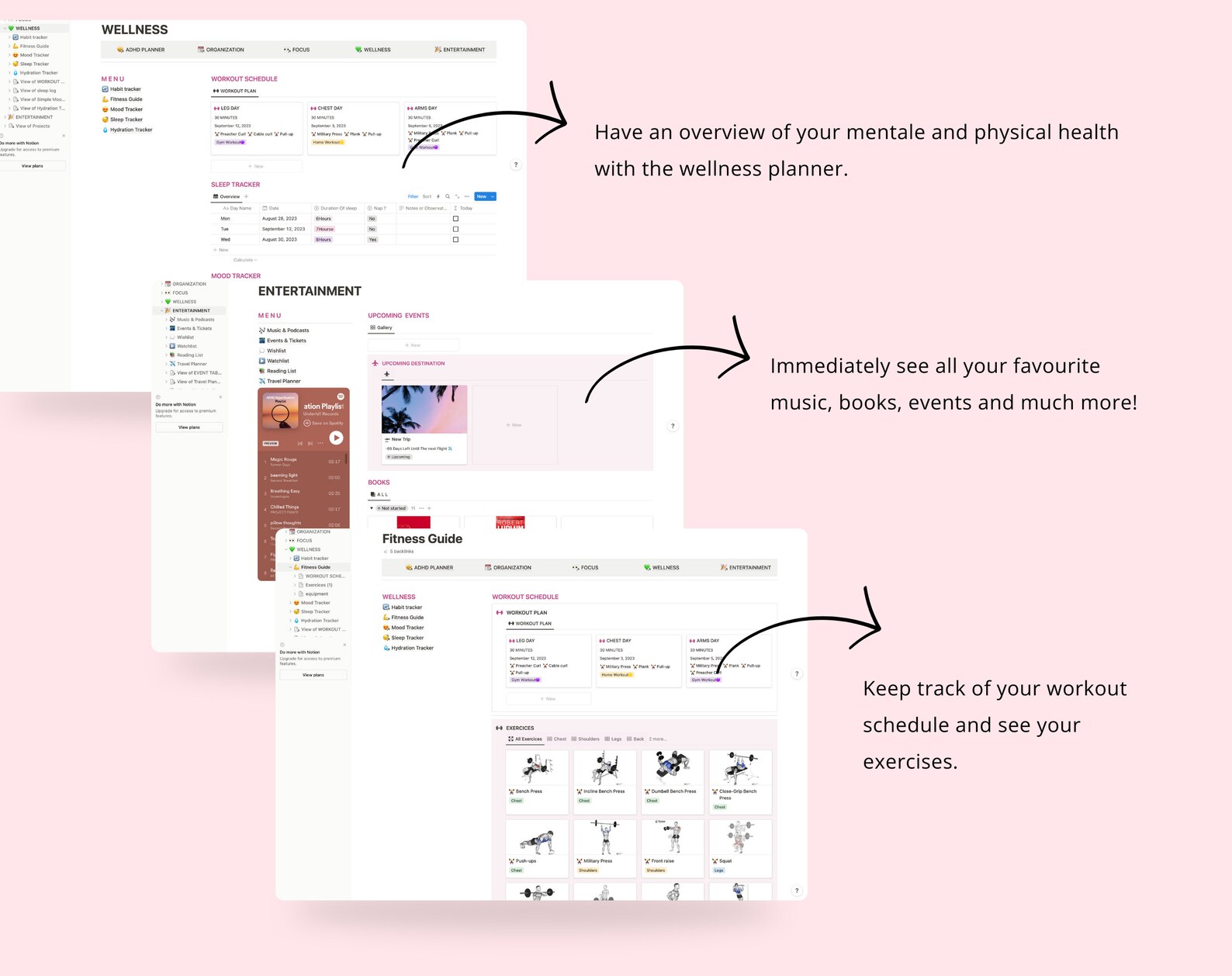 Notion Adhd Planner Adult | Notion Templates Life Planner | Notion ...