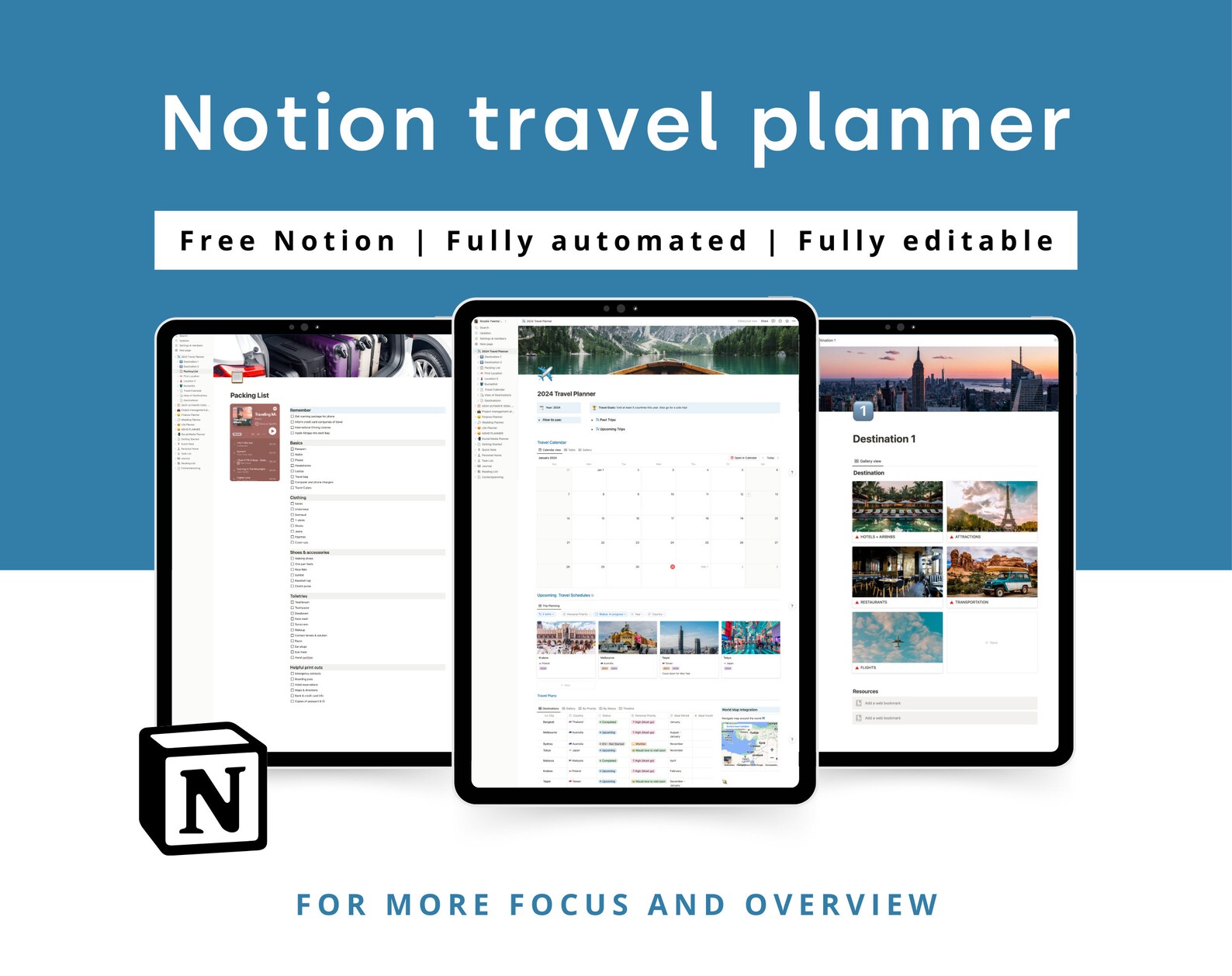 Notion Travel Planner | Notion Templates Travel Planner | Notion ...