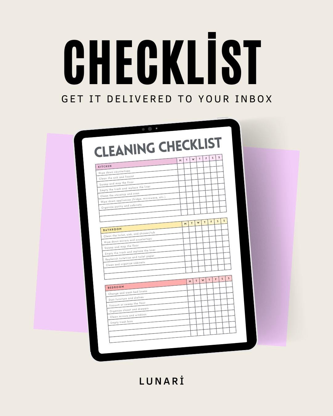 Aesthetic Printable Cleaning Schedule | Keep Your Home Sparkling! - Etsy