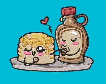 Pancakes Trio Sketch Embroidery Design - Etsy