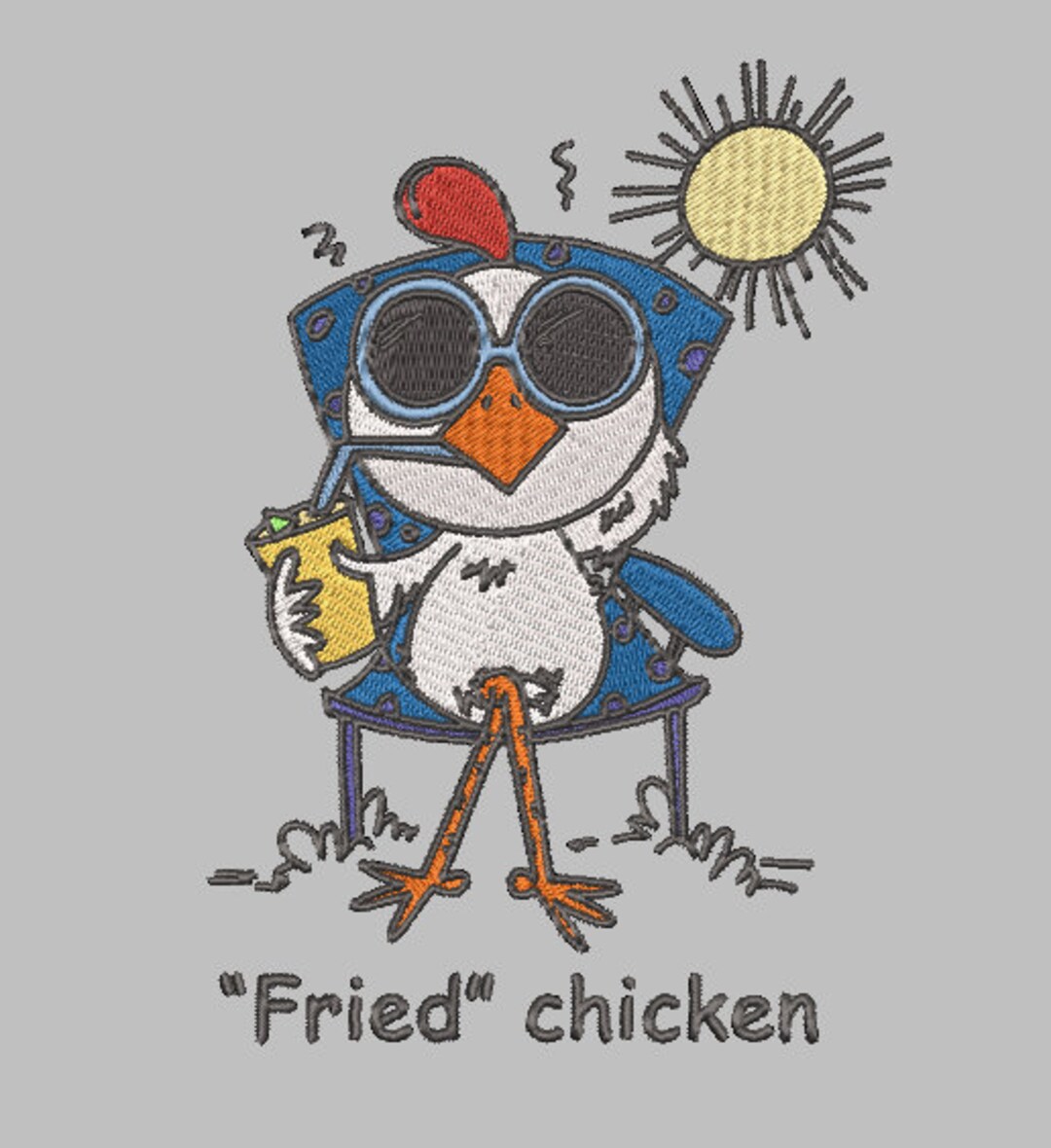 Fried Chicken Embroidery - Etsy
