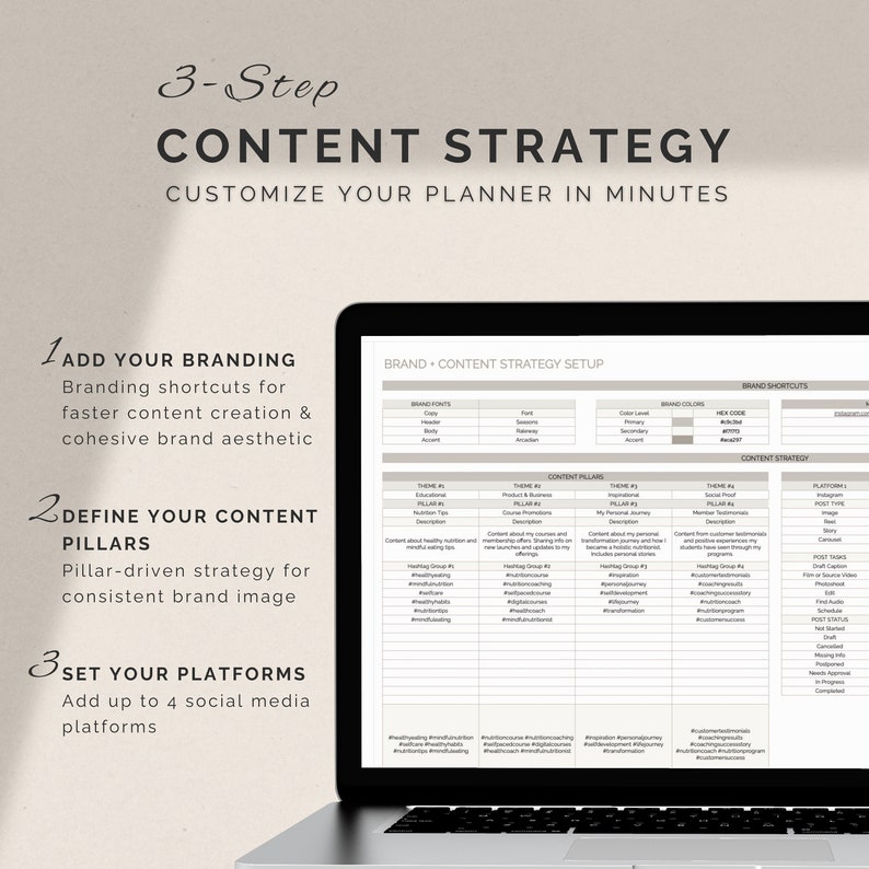 Social Media Content Planner | Dynamic Google Sheets Template (digital ...