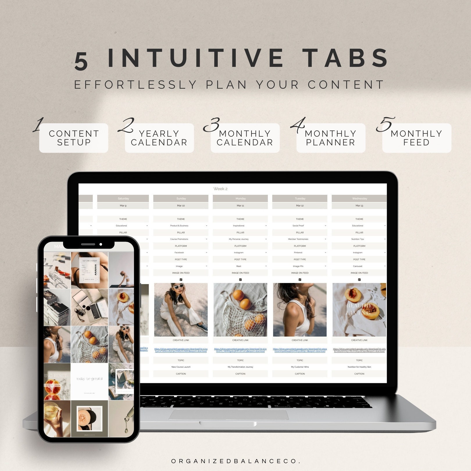 Social Media Planner & Content Calendar | Dynamic Google Sheets ...
