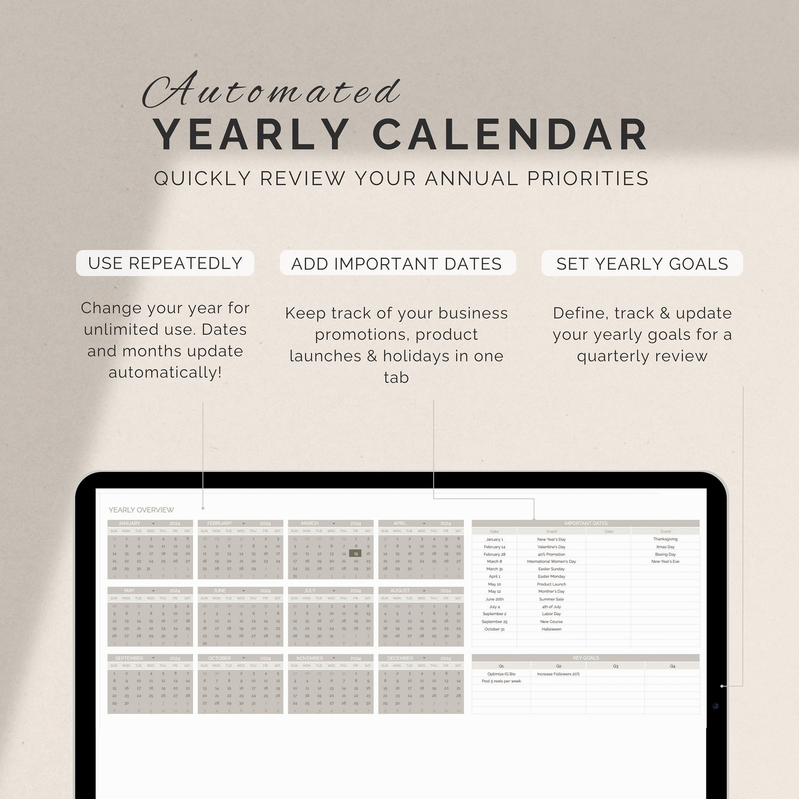 Social Media Planner & Content Calendar | Dynamic Google Sheets ...