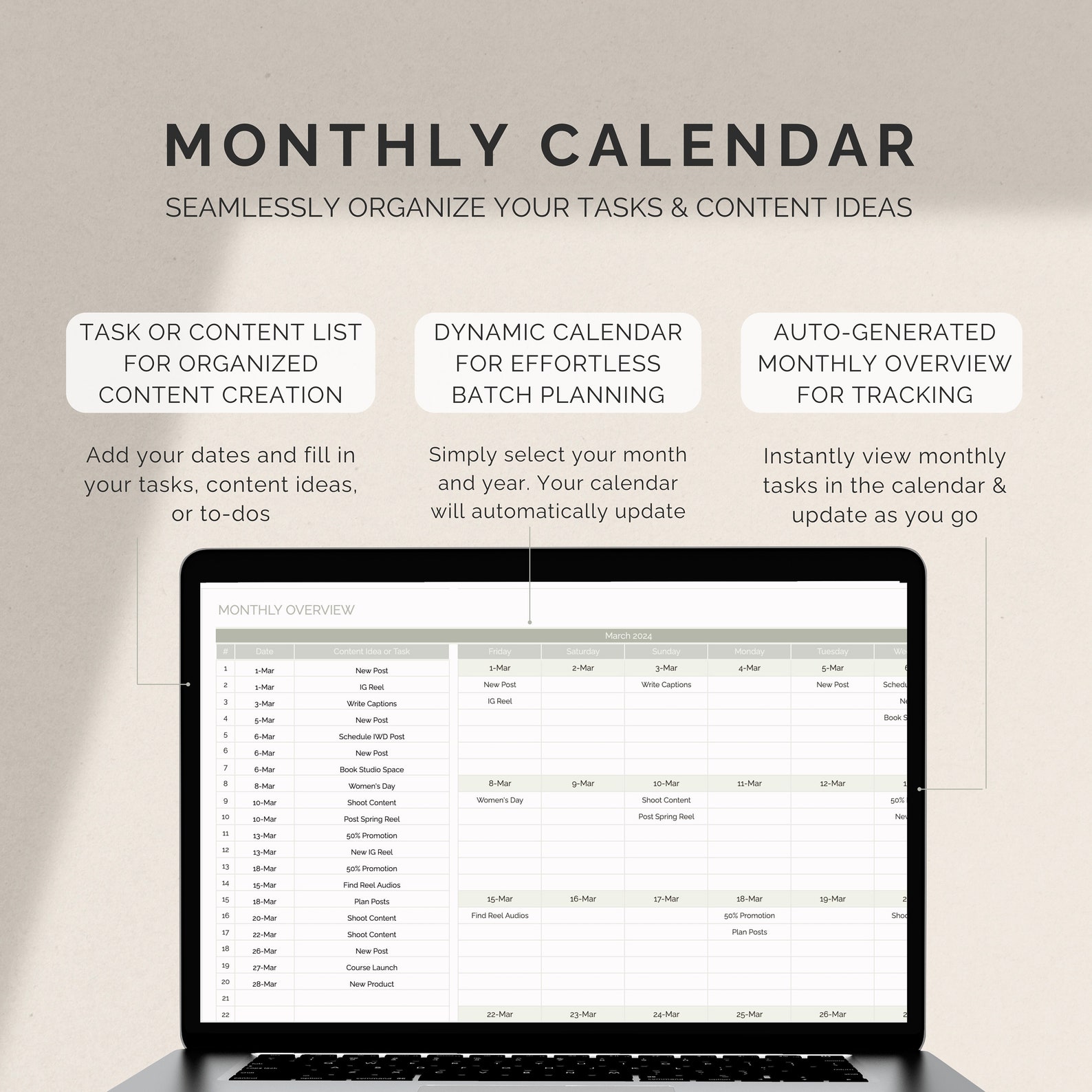 Social Media Planner & Content Calendar | Dynamic Google Sheets ...