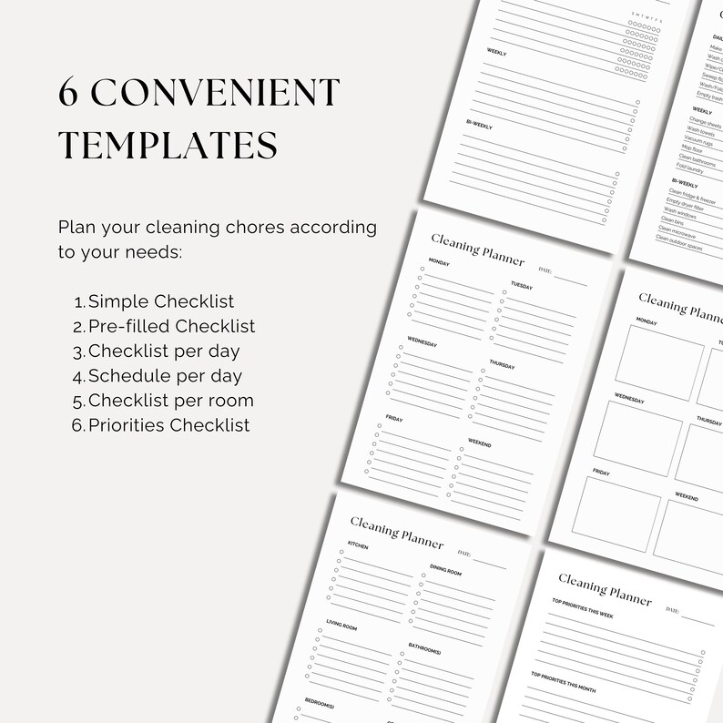 Cleaning Schedule Printable, Household Planner, Cleaning Checklist ...