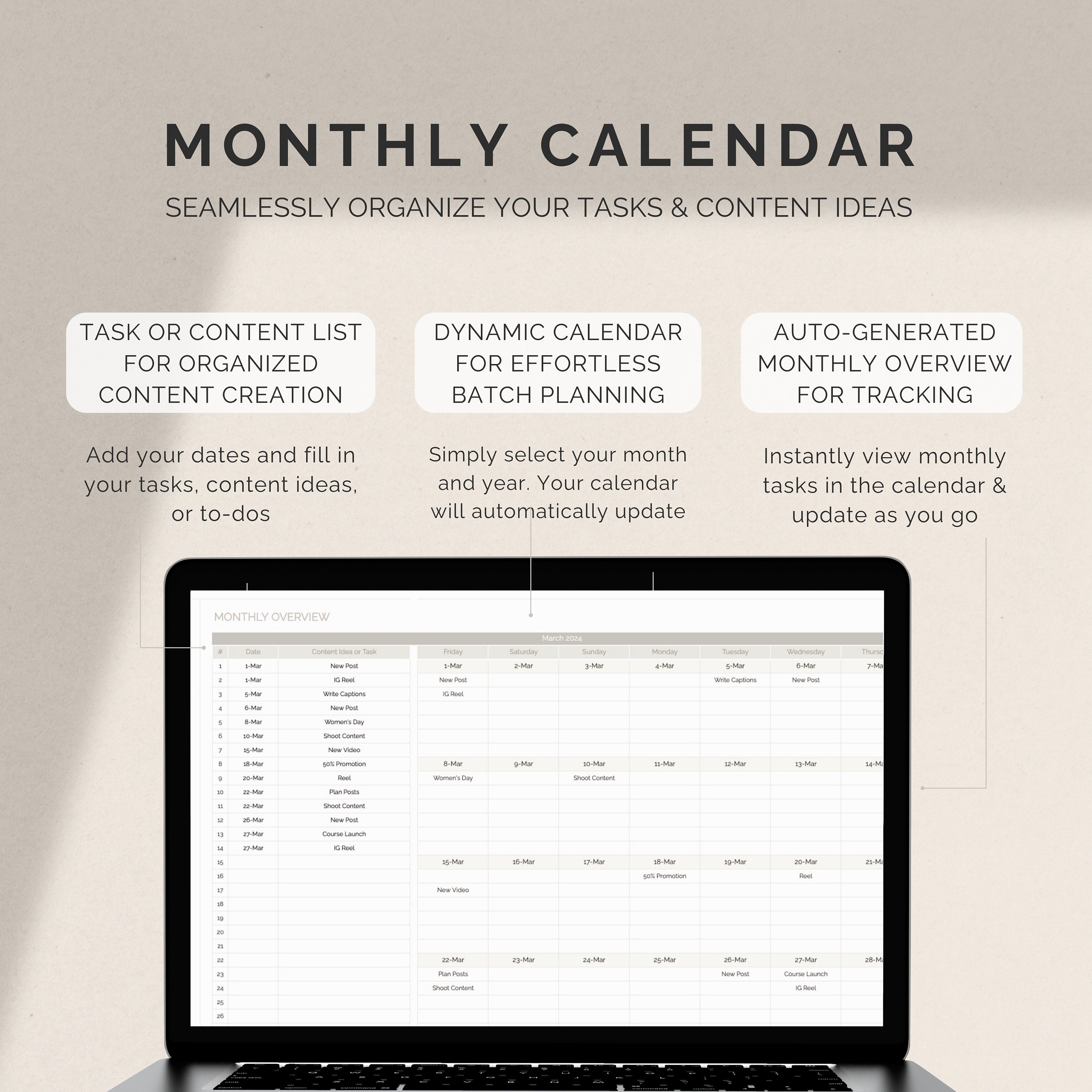 Social Media Planner & Content Calendar | Dynamic Google Sheets ...