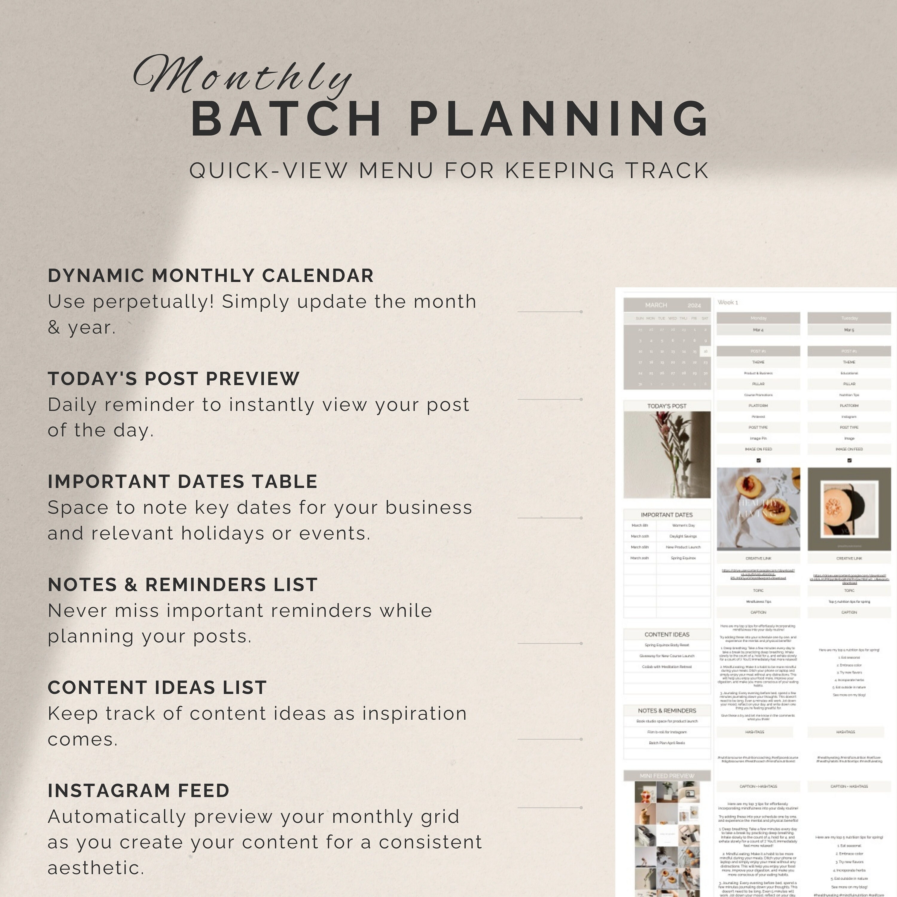 Social Media Planner & Content Calendar | Dynamic Google Sheets ...