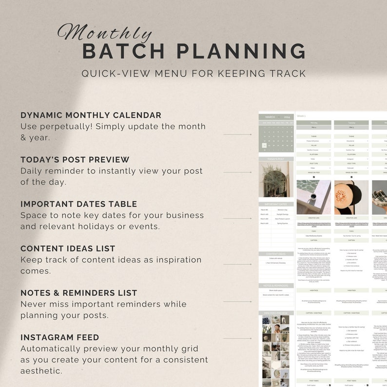 Social Media Planner & Content Calendar | Dynamic Google Sheets ...