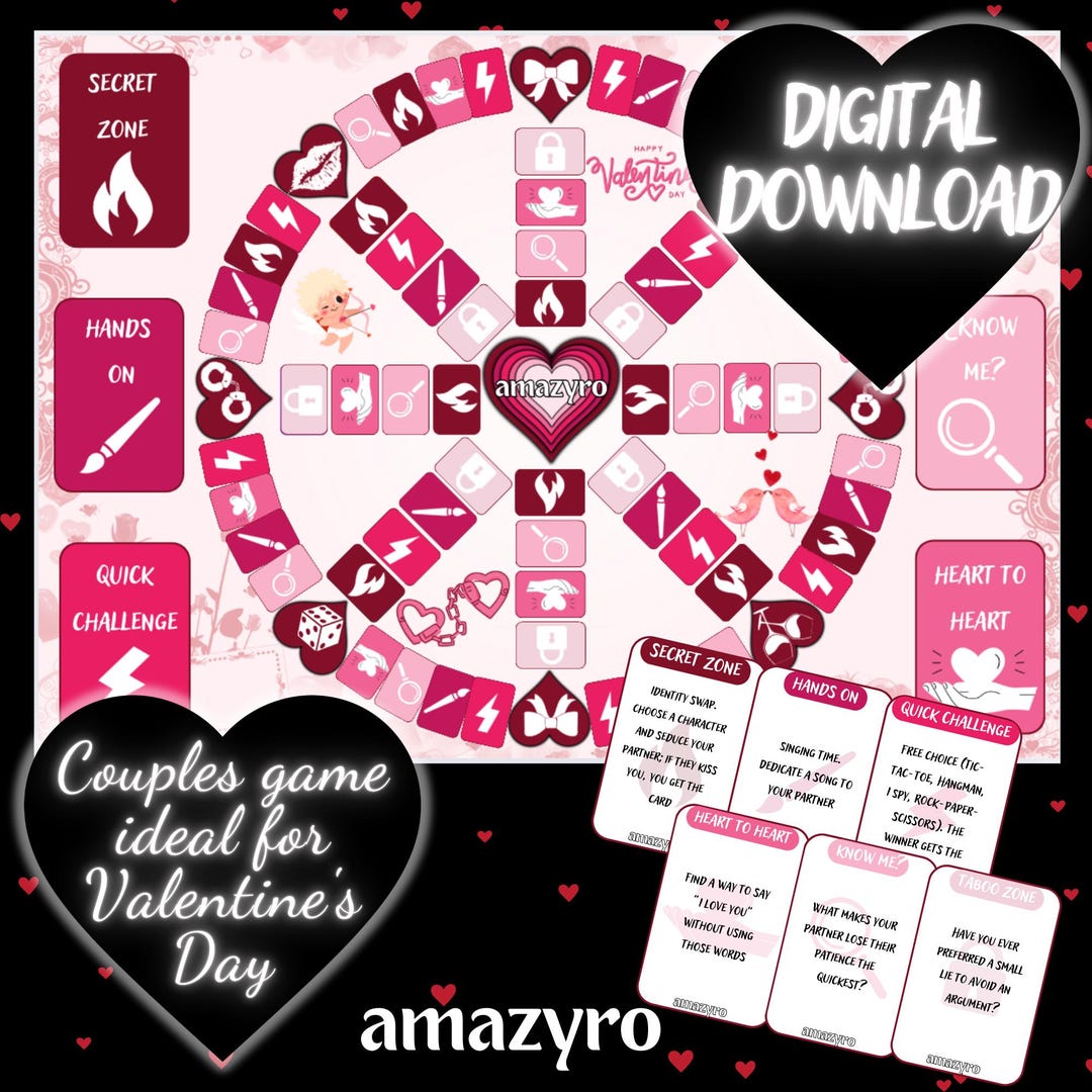 Printable Board Game for Couples. Perfect for Romantic Dates, Valentine ...