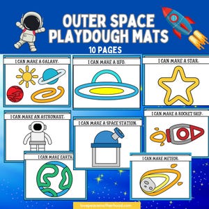 Space Play Dough Mats Outer Space Printables Science Center Space Kids ...