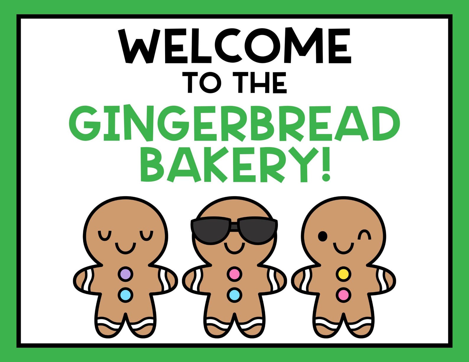 Gingerbread Bakery Dramatic Play Gingerbread Printables Holiday ...