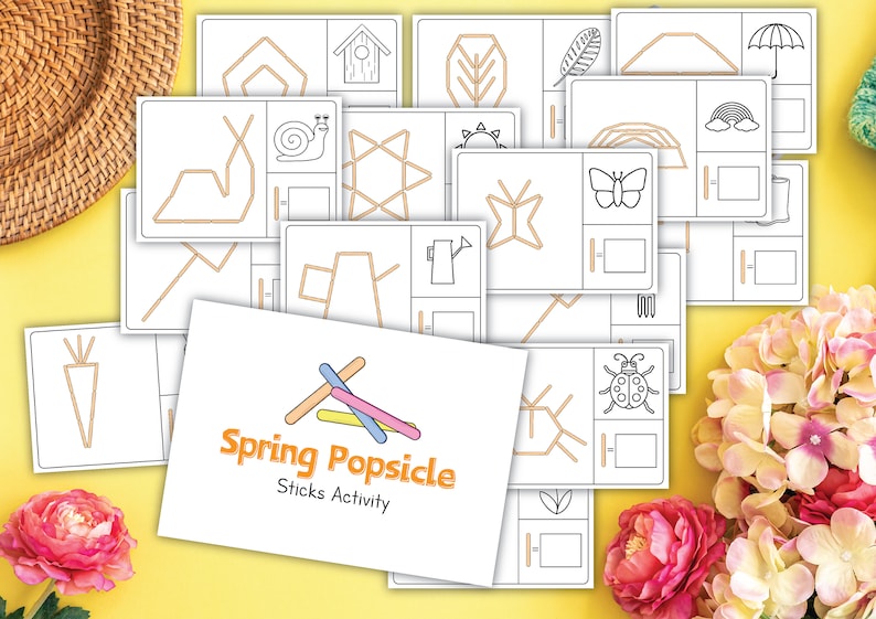 Popsicle Sticks Templates | Spring Popsicle Activities | Spring Themed ...