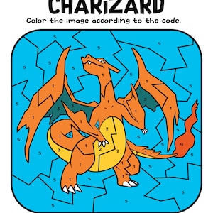 Pokemon Inspired Color by Number Pages | Digital Download | Party Favor ...