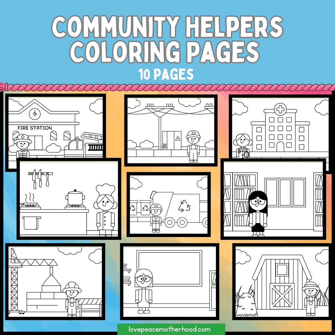 Community Helpers Coloring Pages Preschool Occupations Career Day Kids ...