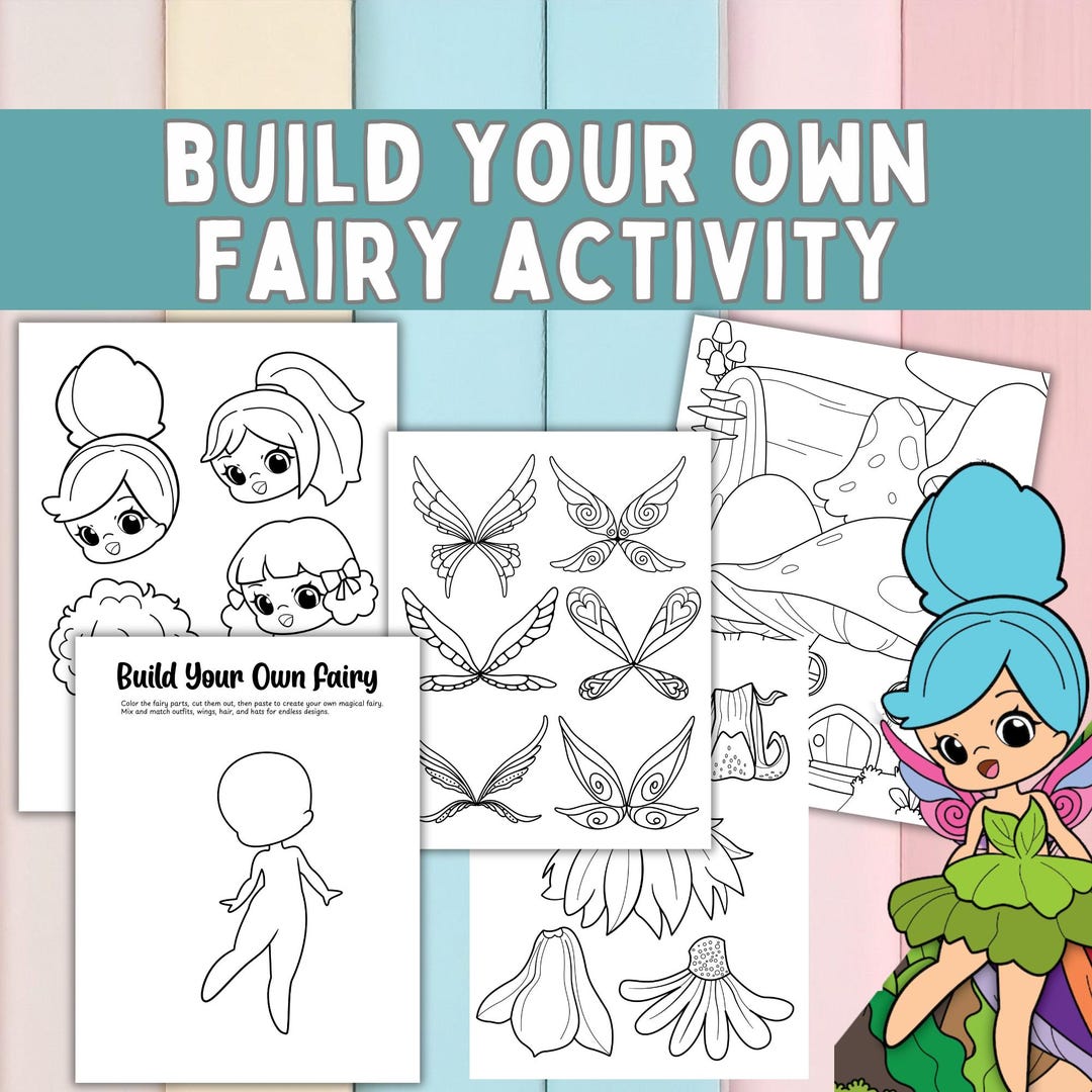 Build Your Own Fairy Craft Printable Fairy Birthday Party Activity ...