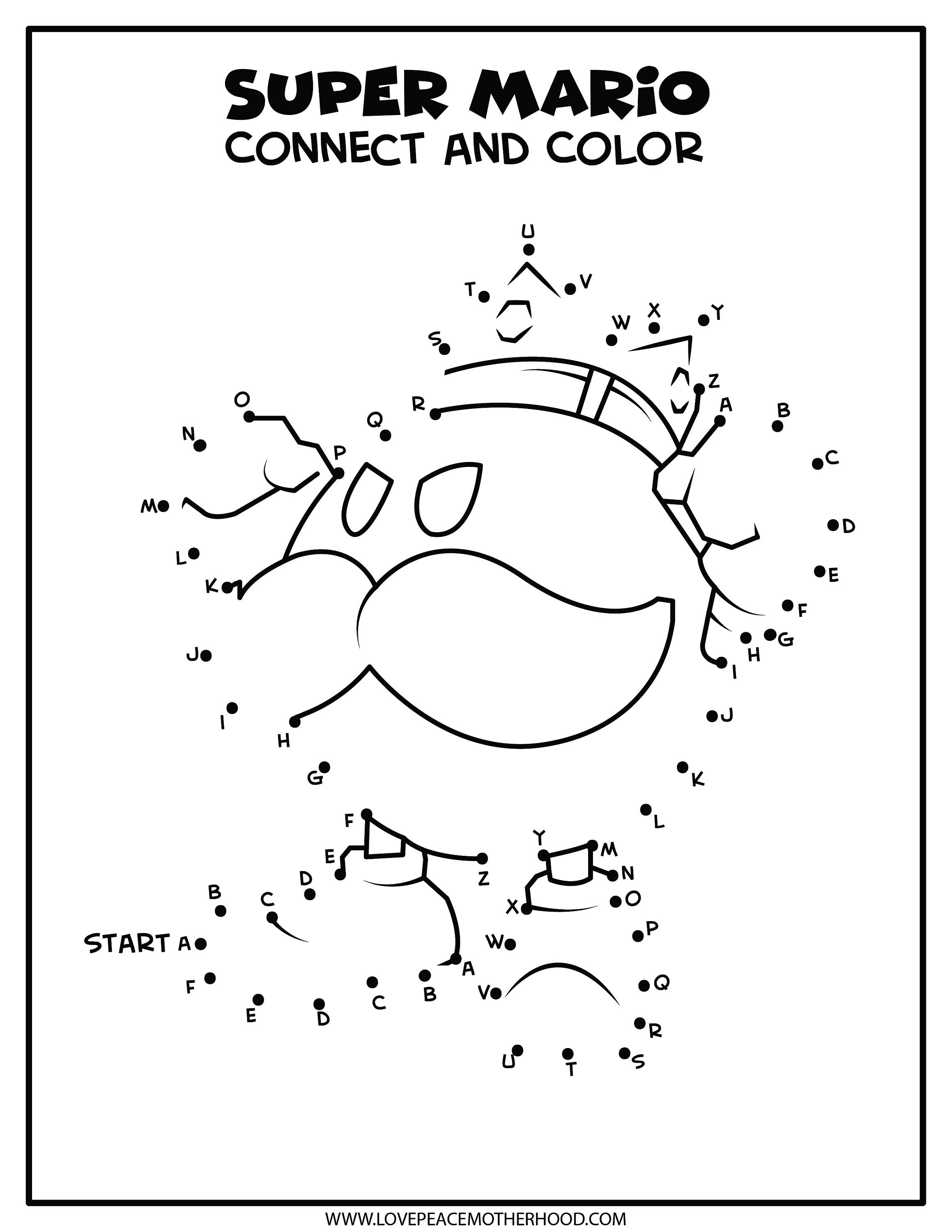 Super Mario Connect the Dots and Color | Dot to Dot for Kids | Kids ...