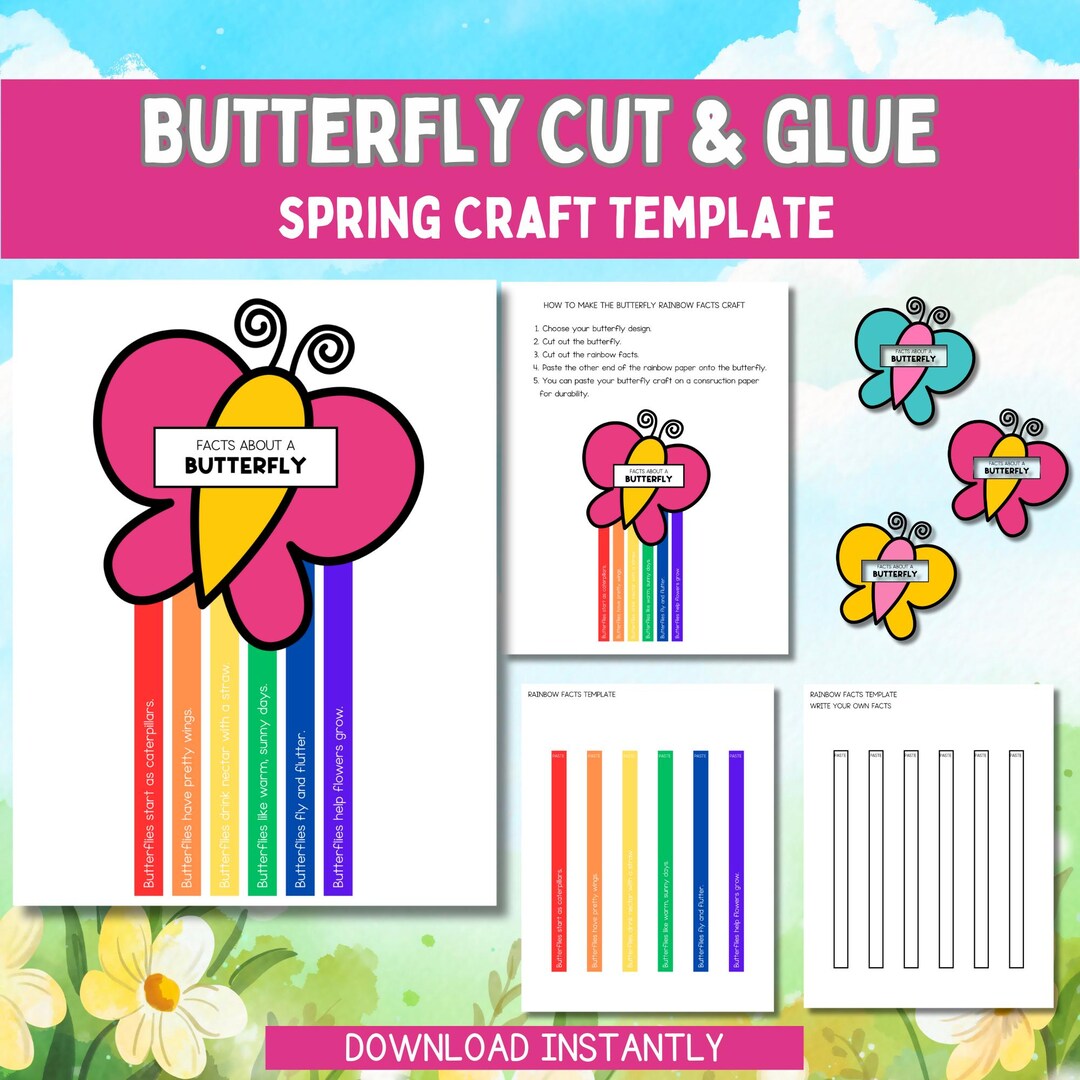 Butterfly Craft Template Spring Activities Insect Craft Butterfly Cut ...