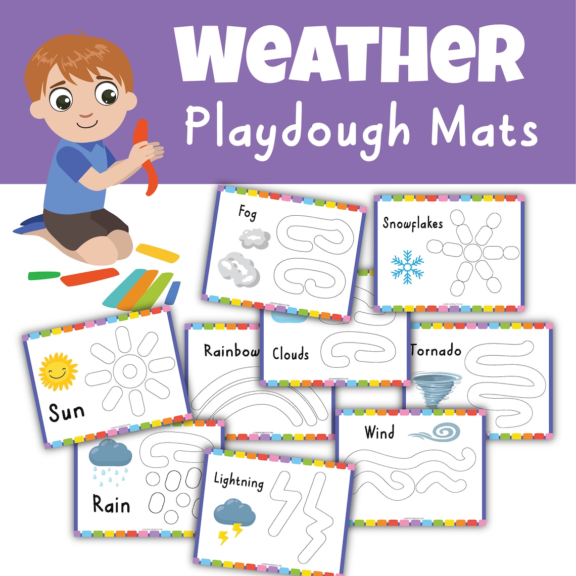 Weather Play Dough Mats | Activities for Preschool | Fine Motor Skills ...