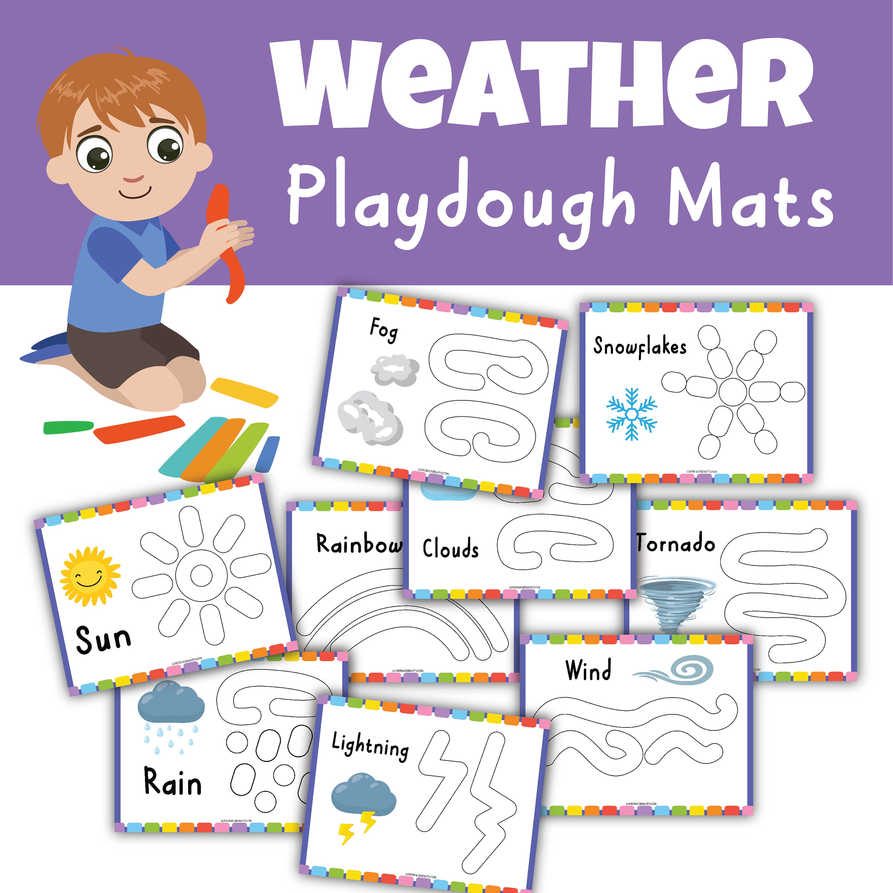Weather Play Dough Mats | Activities for Preschool | Fine Motor Skills ...