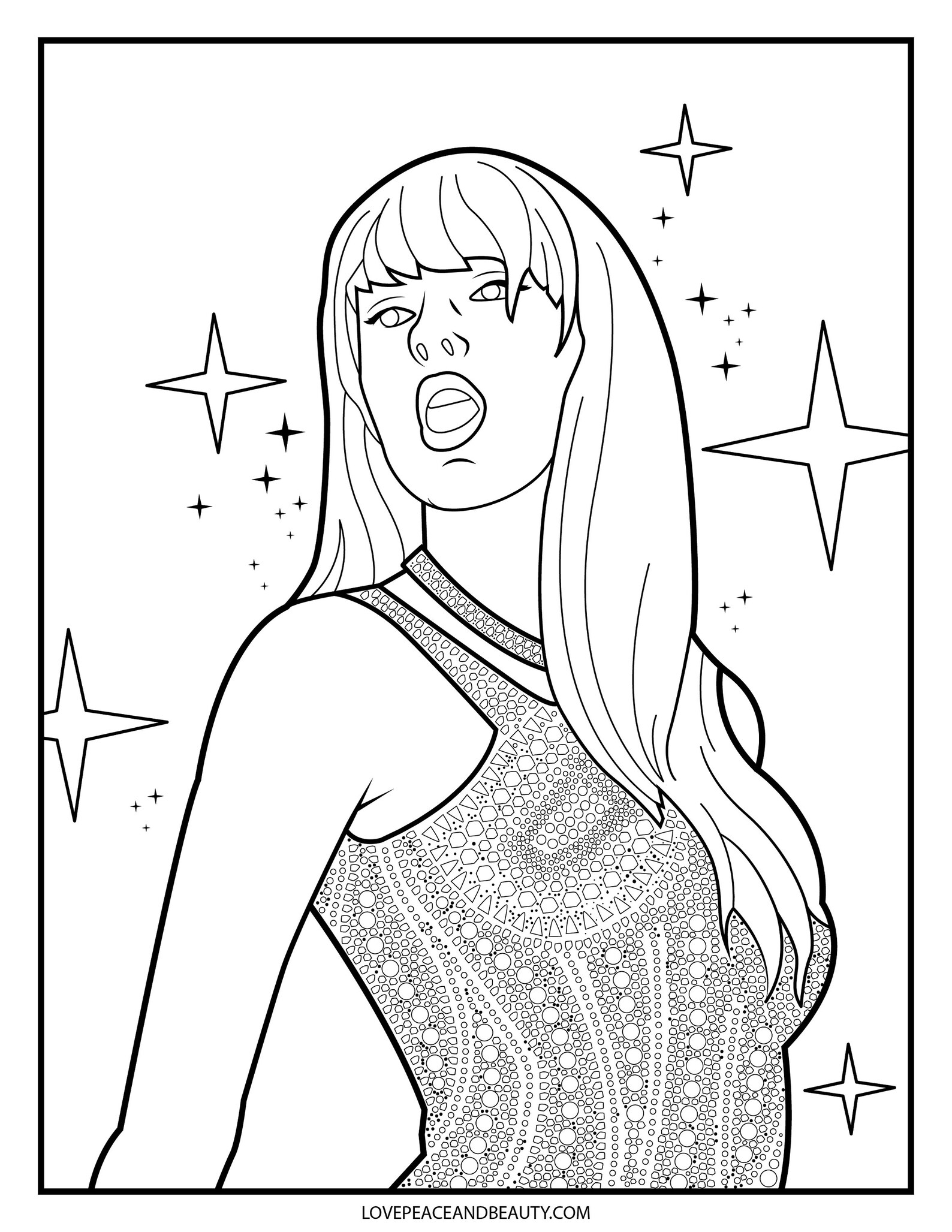 Taylor Swift Coloring Pages 7 Pages | Instant Download the Eras Tour ...