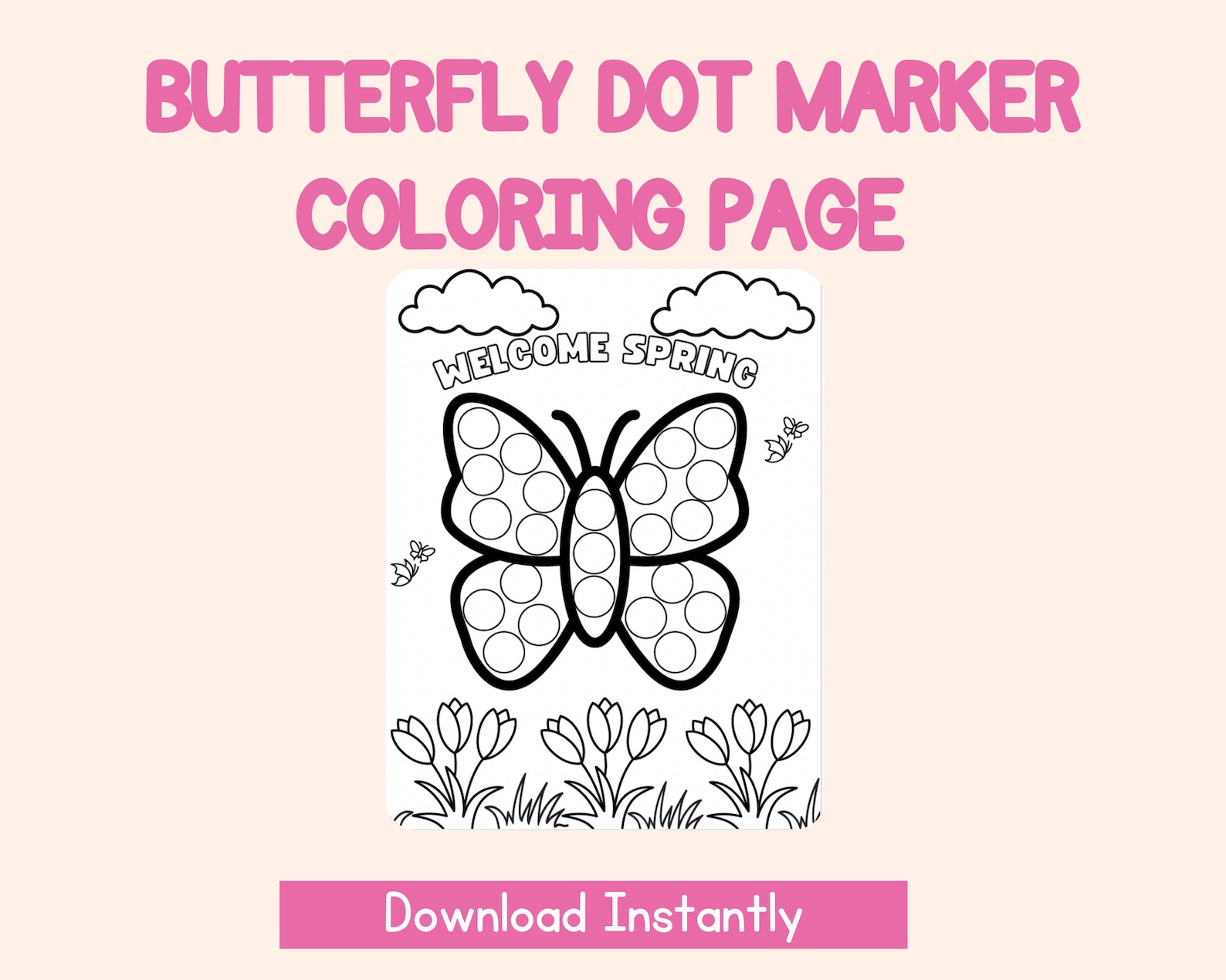 Spring Dot Marker Activity, Butterfly Do A Dot, Spring Printable for ...
