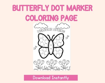 Spring Dot Marker Activity, 1 Page Butterfly Do a Dot, Spring Printable ...