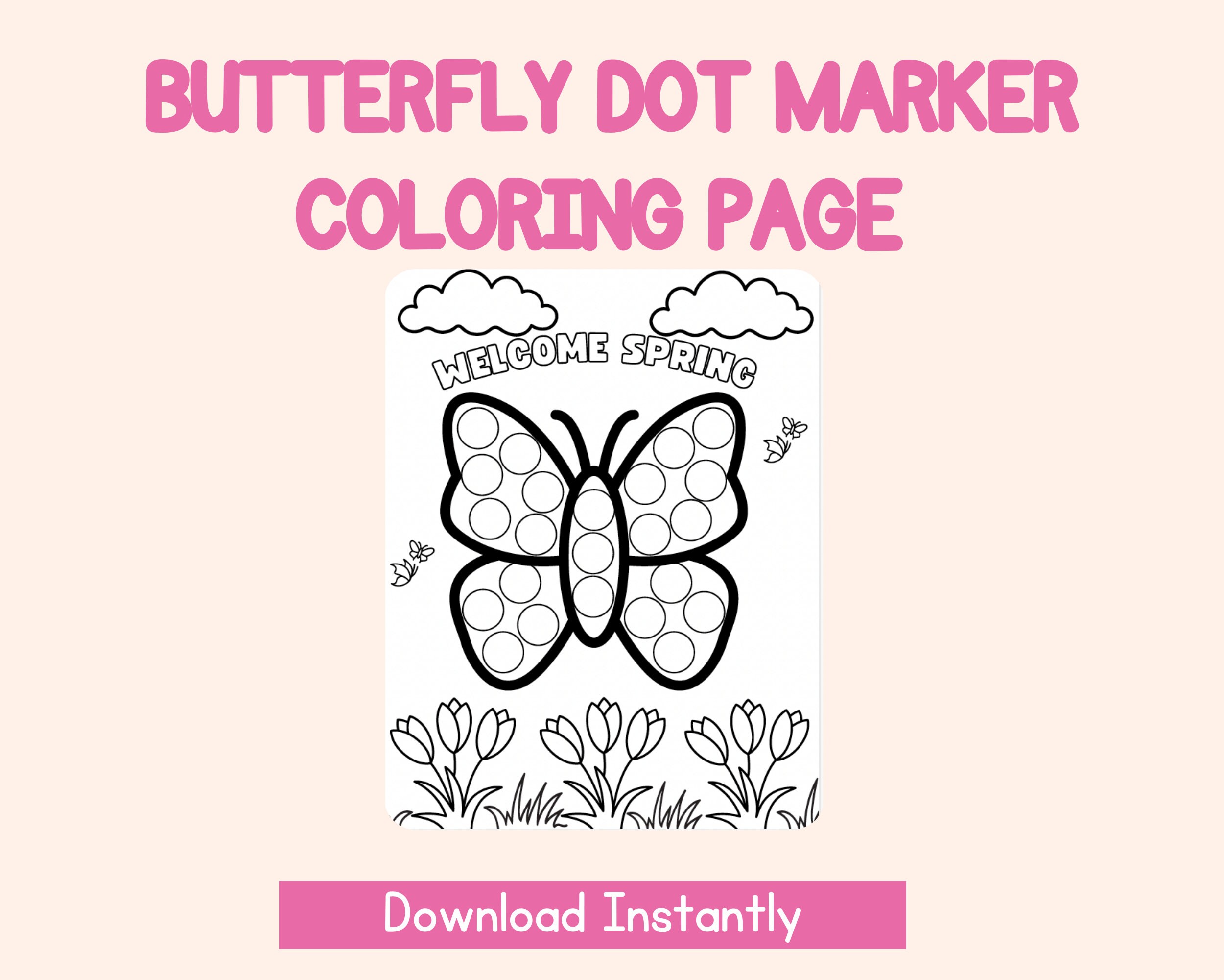 Spring Dot Marker Activity, Butterfly Do A Dot, Spring Printable for ...