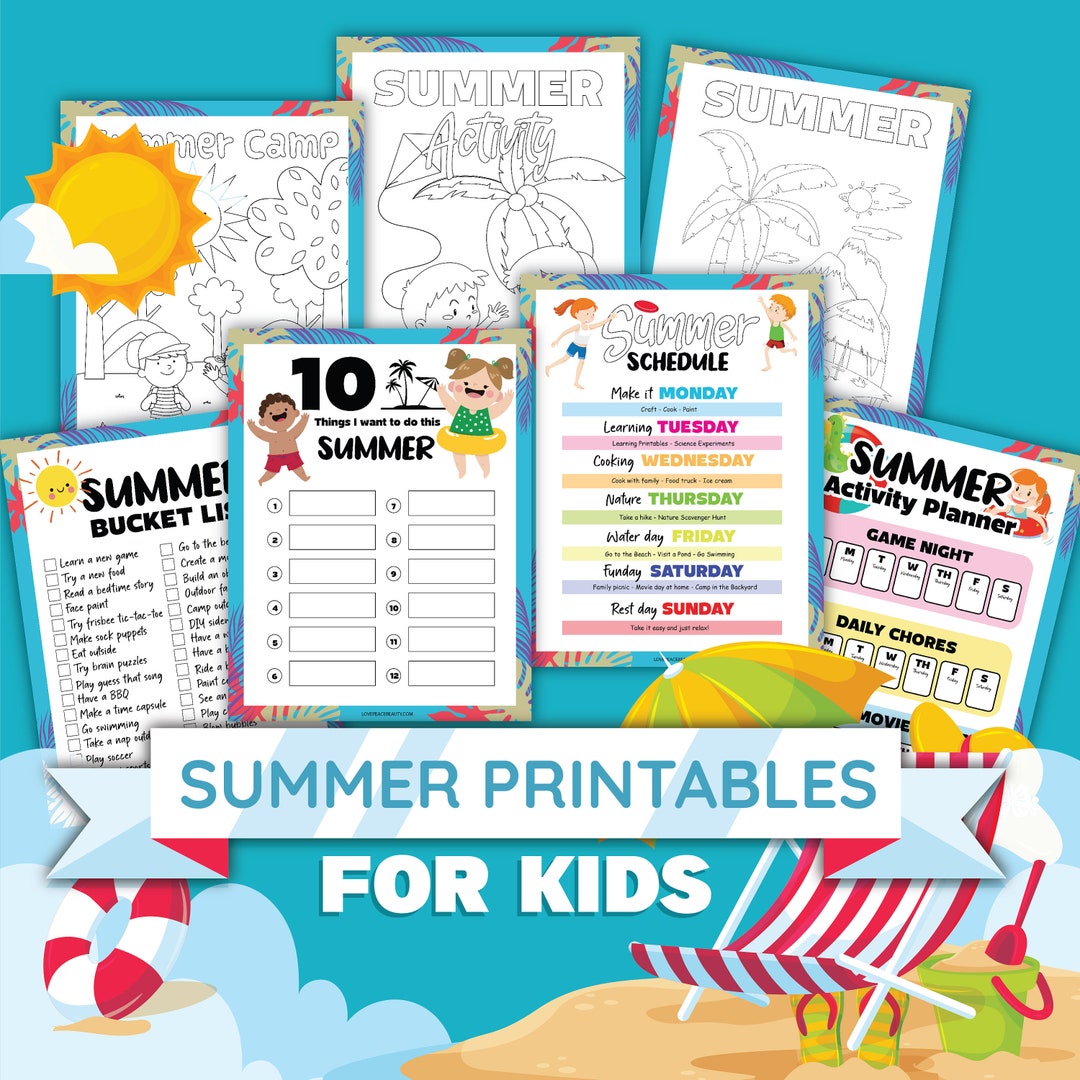 Kids Summer Schedule, Kids Schedule, Summer Calendar, , Summer Activity ...