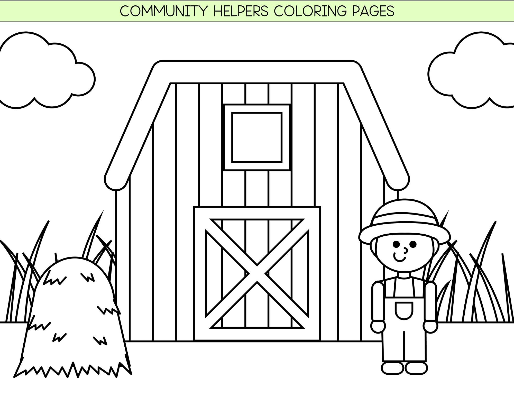 Community Helpers Coloring Pages Preschool Occupations Career Day Kids ...