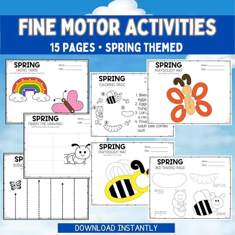 Spring Printable Activity Bundle Homeschool Kindergarten Preschool ...
