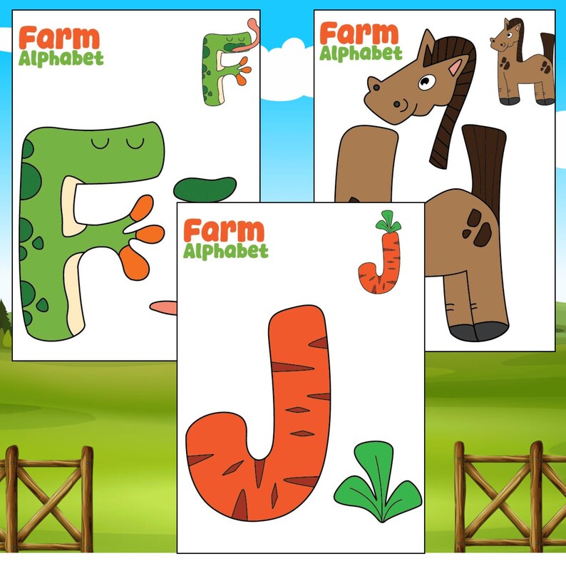 Farm Alphabet Printables Farm Letter Crafts Cut and Paste Letters A to ...