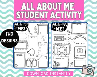 EDITABLE Student About Me, All About Me Printable Back to School, First ...