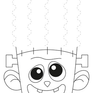Frankenstein Halloween Scissor Skills Worksheets - Etsy