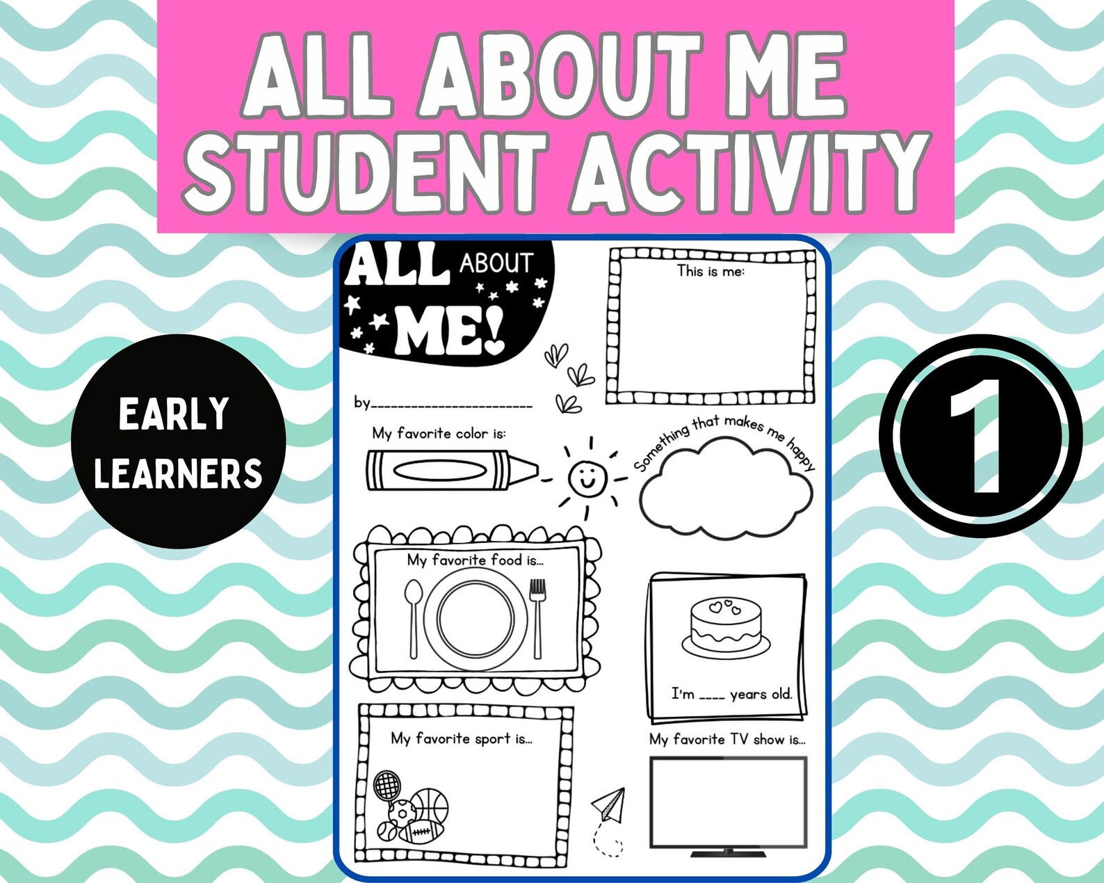 Student About Me, All About Me Printable Back to School, First Day of ...