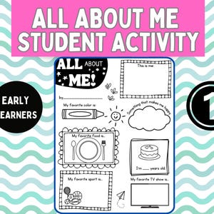 Student About Me, All About Me Printable Back to School, First Day of ...