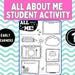 Student About Me, All About Me Printable Back to School, First Day of ...