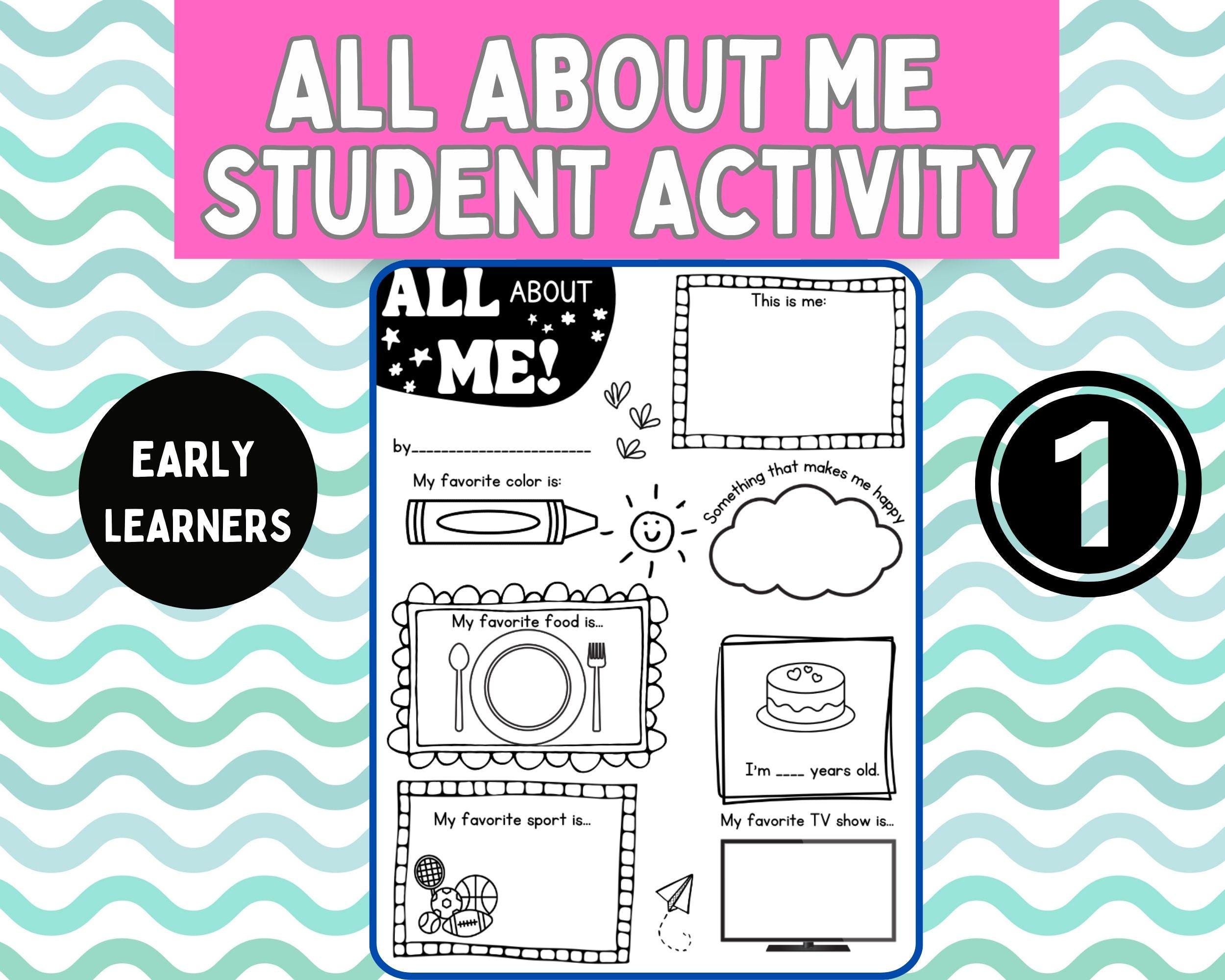 Student About Me, All About Me Printable Back to School, First Day of ...