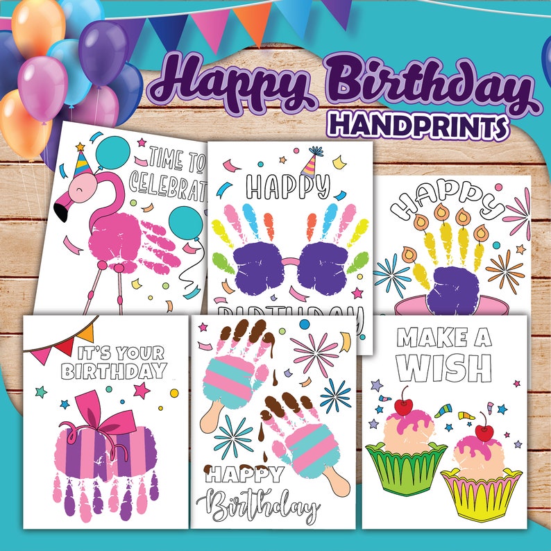 Happy Birthday Handprint Art | Handprint Keepsake From Child to Parent ...