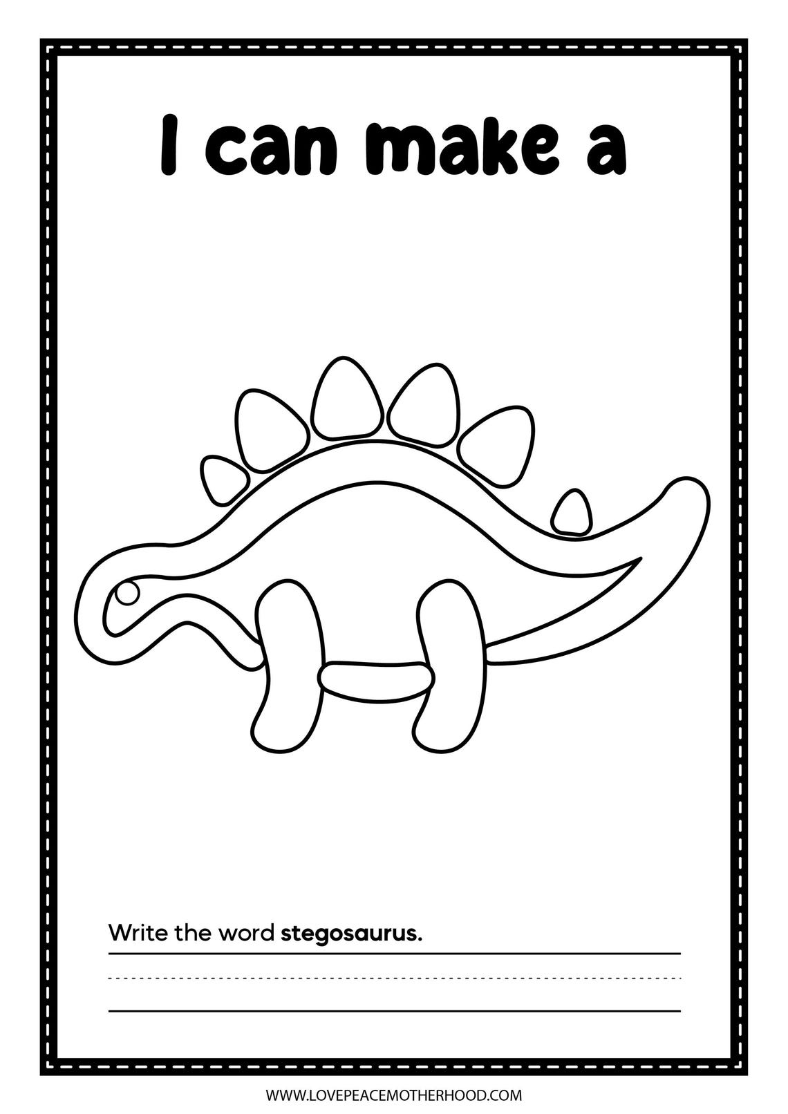 Dinosaur Playdough Mats Dinosaur Activity Preschool Activity Fine Motor ...