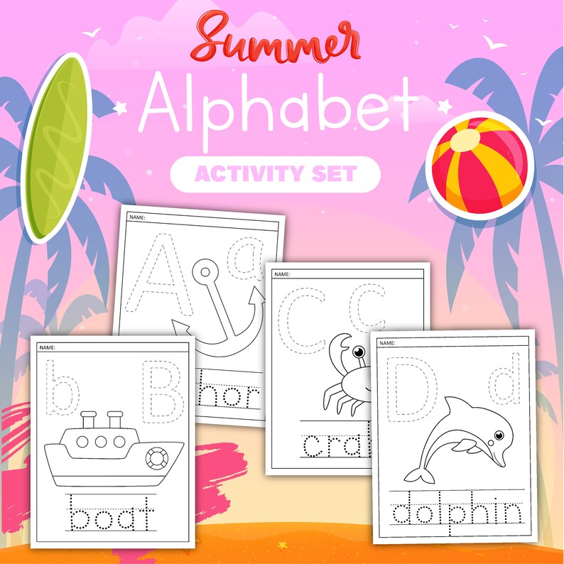 Summer Themed Alphabet Posters | Letter Formation | Classroom Decor ...