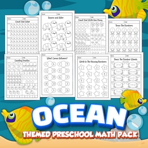 Ocean Themed Preschool/ Kindergarten Learning Bundle, Ocean Printable ...